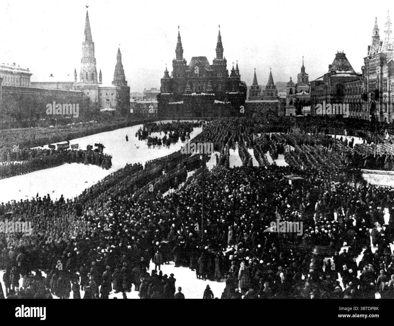Demonstration at the red square Black and White Stock Photos & Images ...