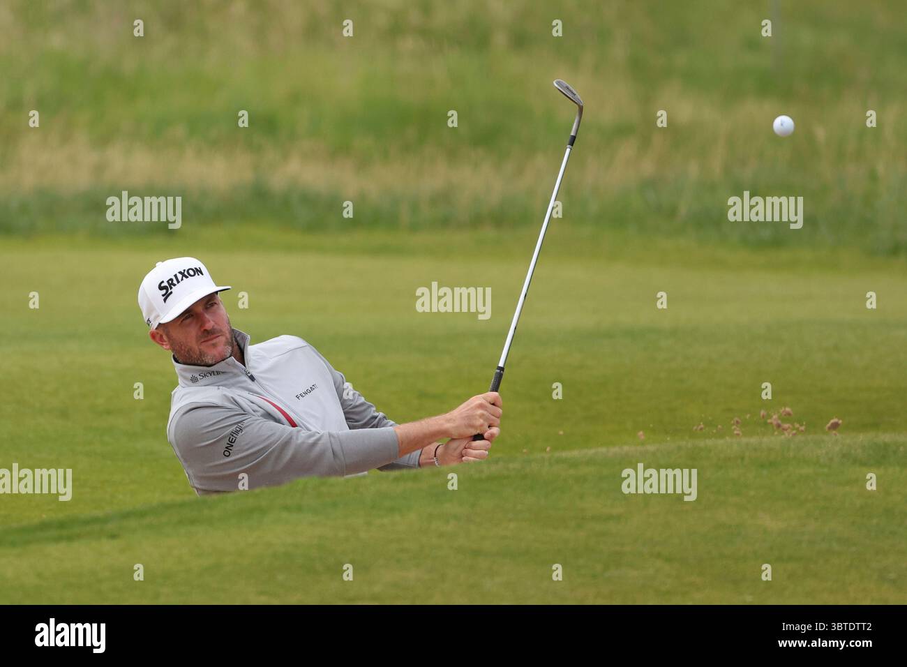 Taylor Pendrith of Canada plays out of a bunker on the 10th green ...