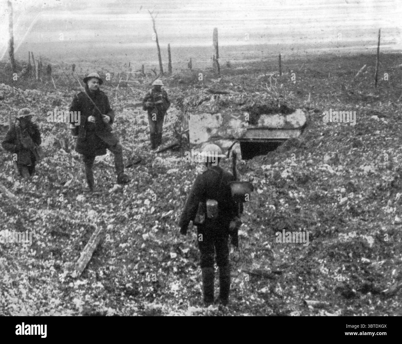Captured German machine gun emplacement on top of Vimy Ridge . WWI ...