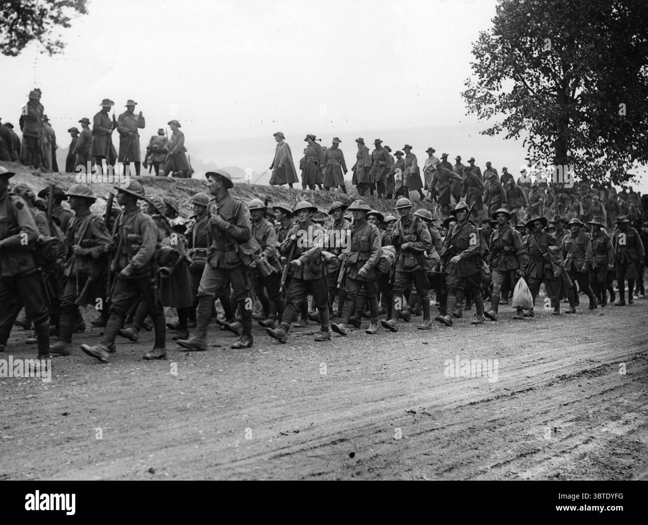 2nd Australian Division troops returning from the trenches after the ...