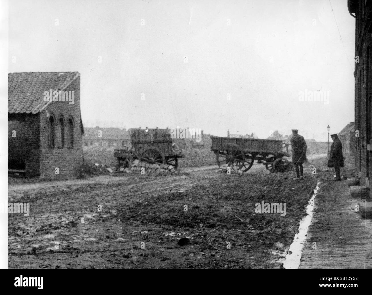 Brig General George F Milne at Le Touquet near Frelingheen . Wagons ...