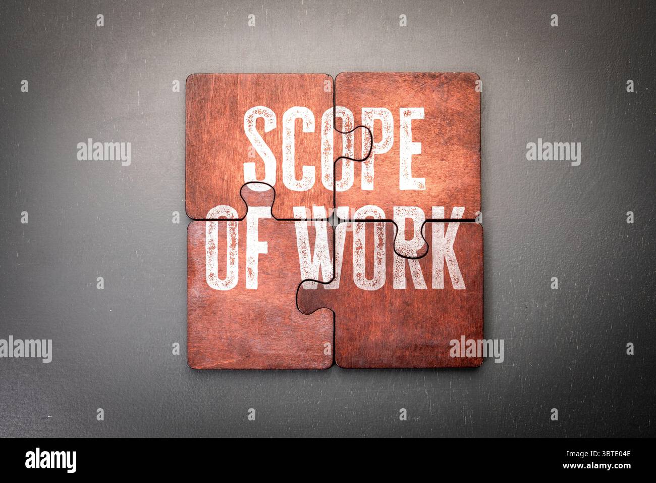 Scope of Work Concept Displayed on Four Connected Puzzle Pieces for ...