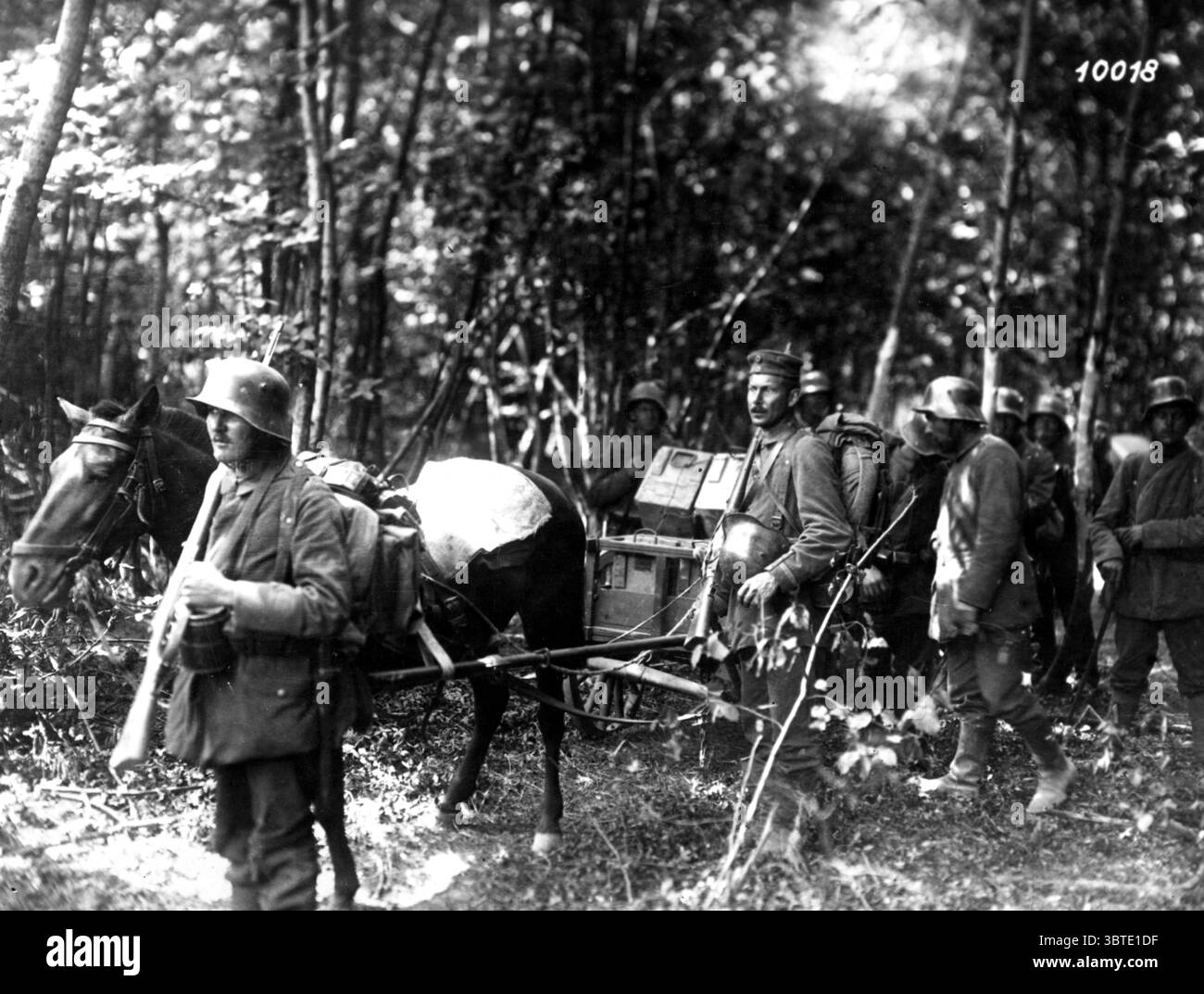 The Battle of Noyon - Montdidier on 9 June ,1918 . German horse - drawn ...
