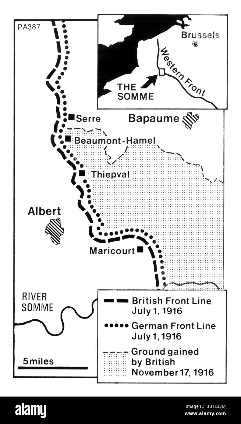 Battle of the somme 1916 map hi-res stock photography and images - Alamy