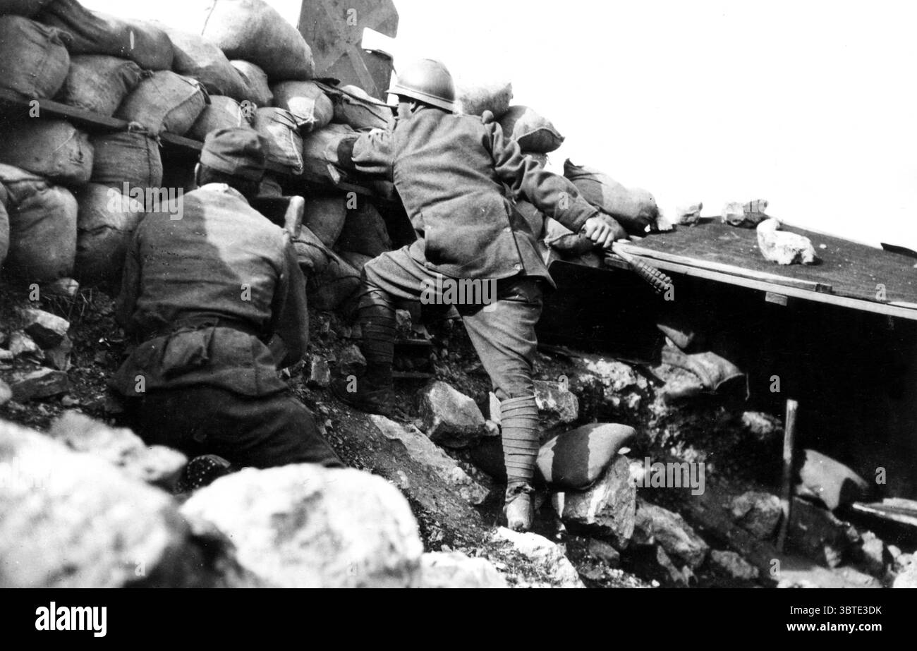 Throwing a hand grenade Italian Front Stock Photo - Alamy