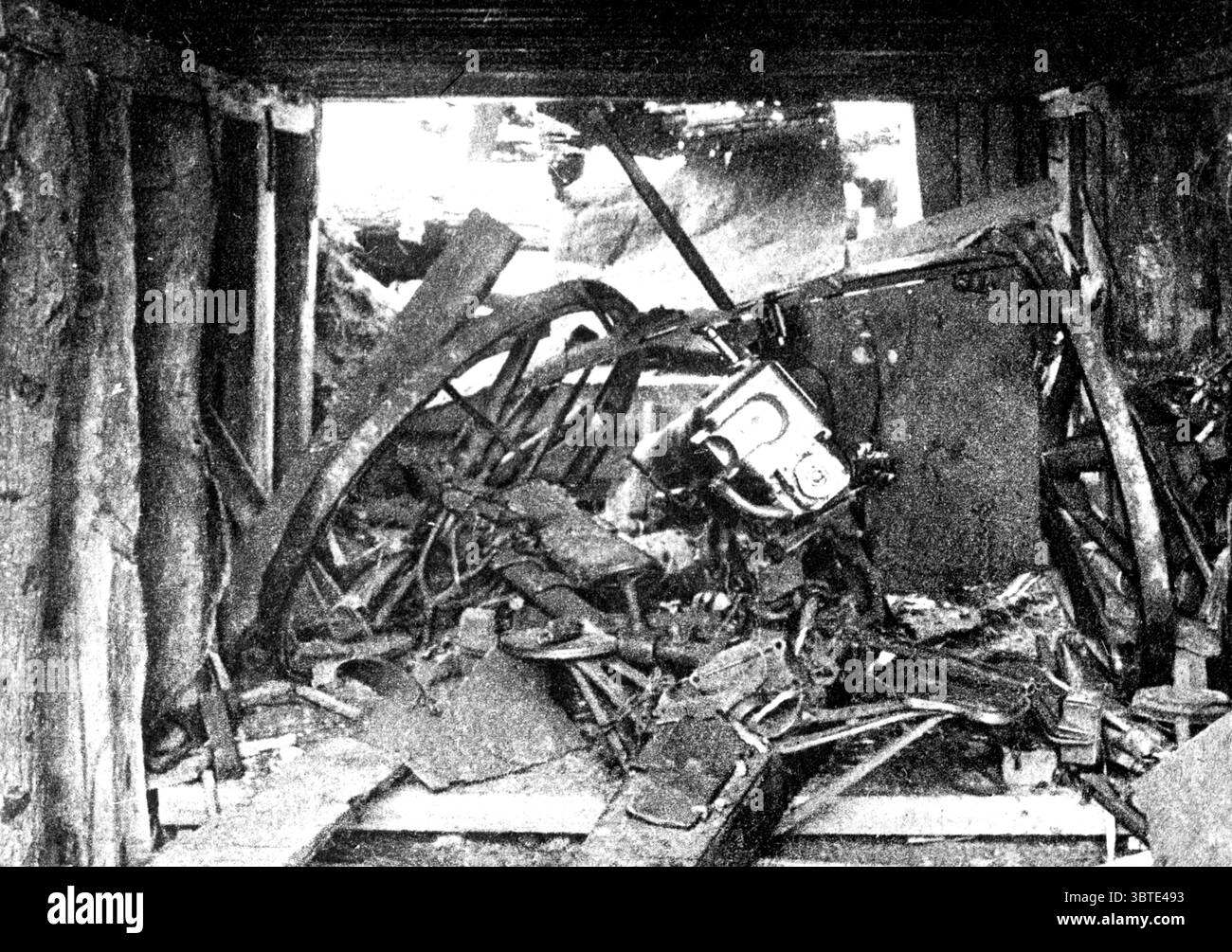 A destroyed artillery gun position after a direct hit Stock Photo - Alamy