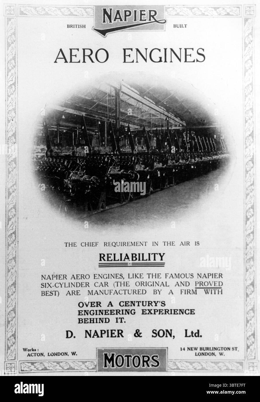 Aero Engines advert 1918 Stock Photo - Alamy