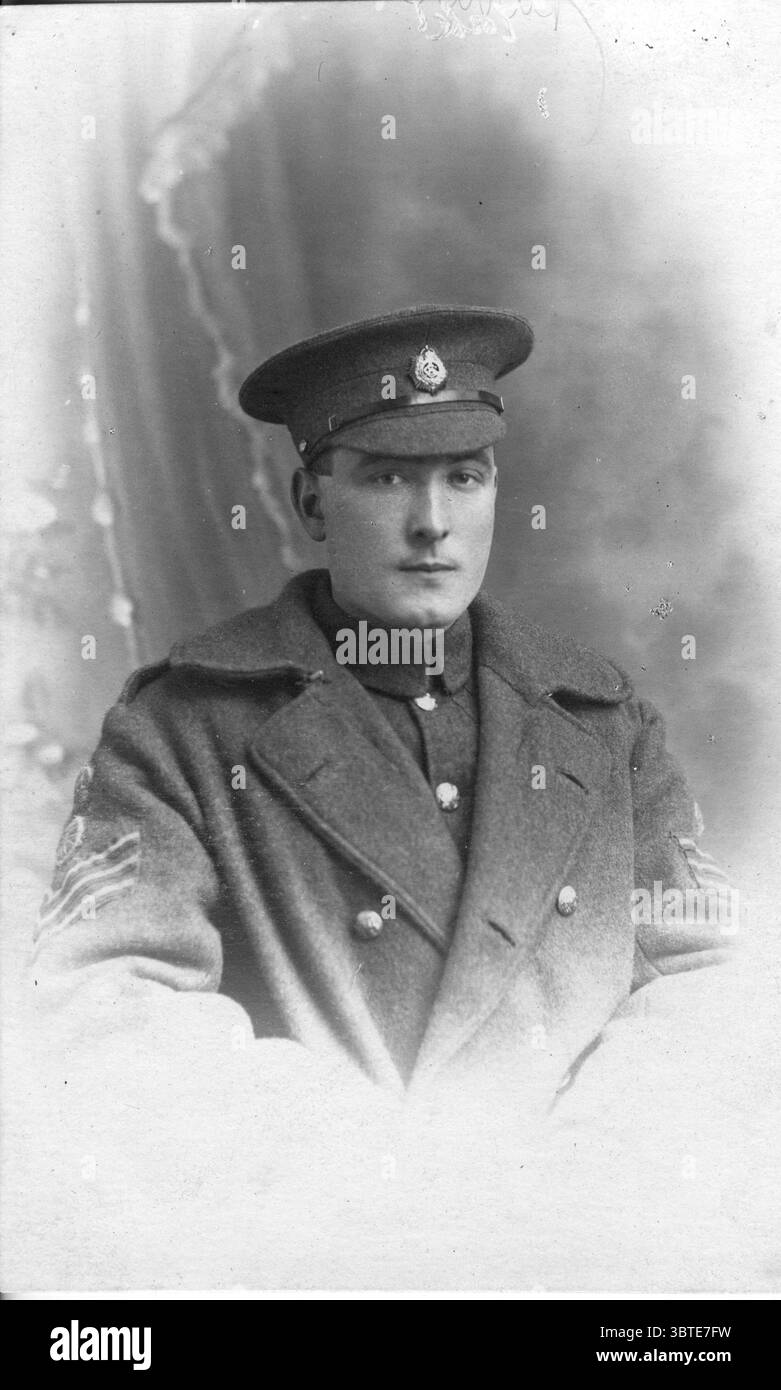 Unknown soldier Stripes on arms are those of Staff Sergeant , colour ...