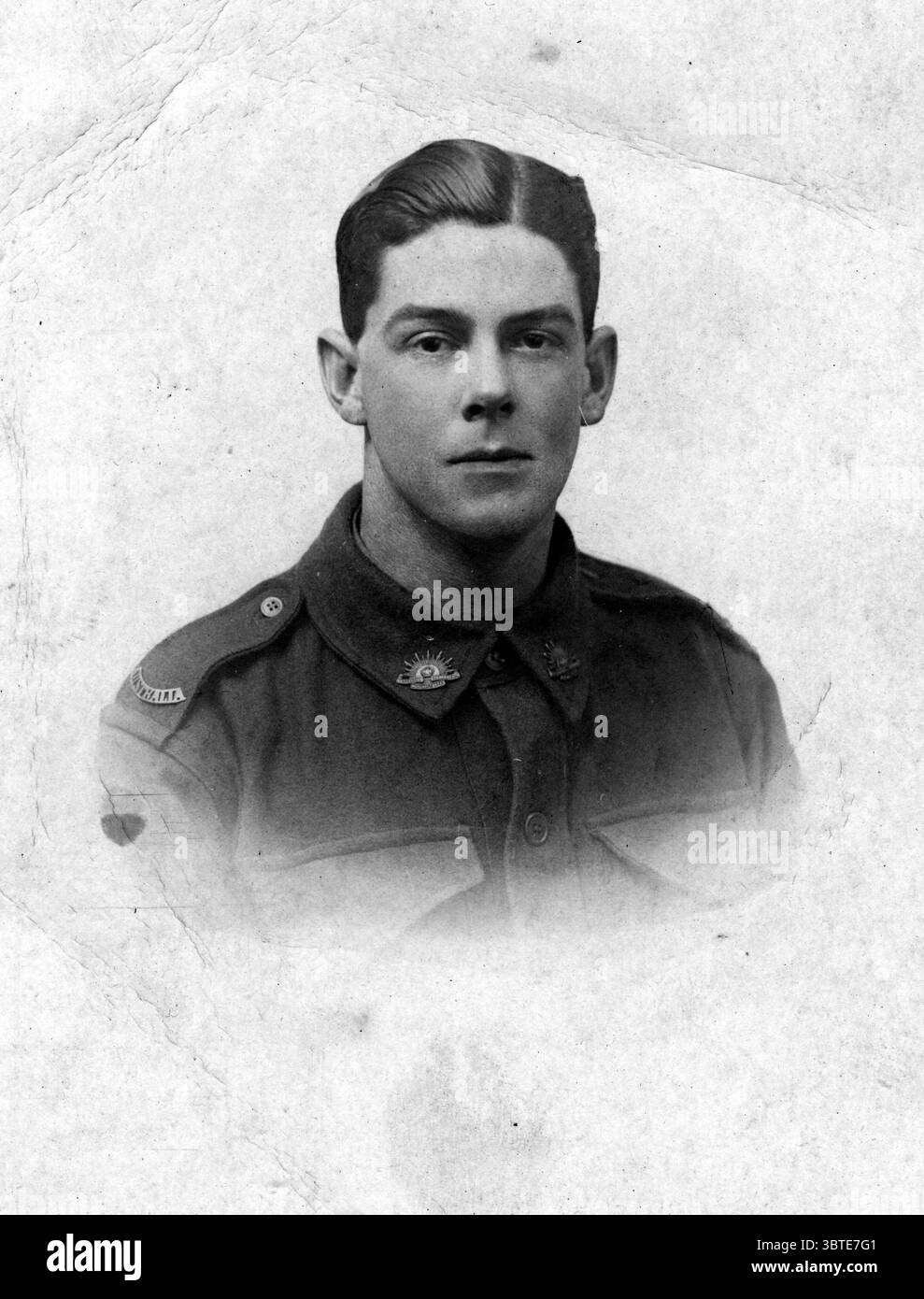 Portrait of an Australian soldier - 1917 Stock Photo - Alamy