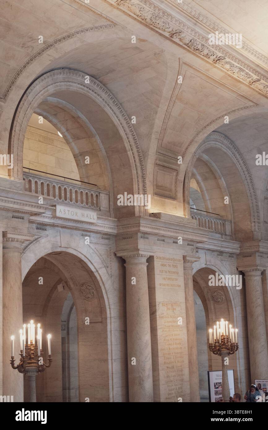 Astor Hall is the beautiful Beaux-Arts grand entryway to the New York ...