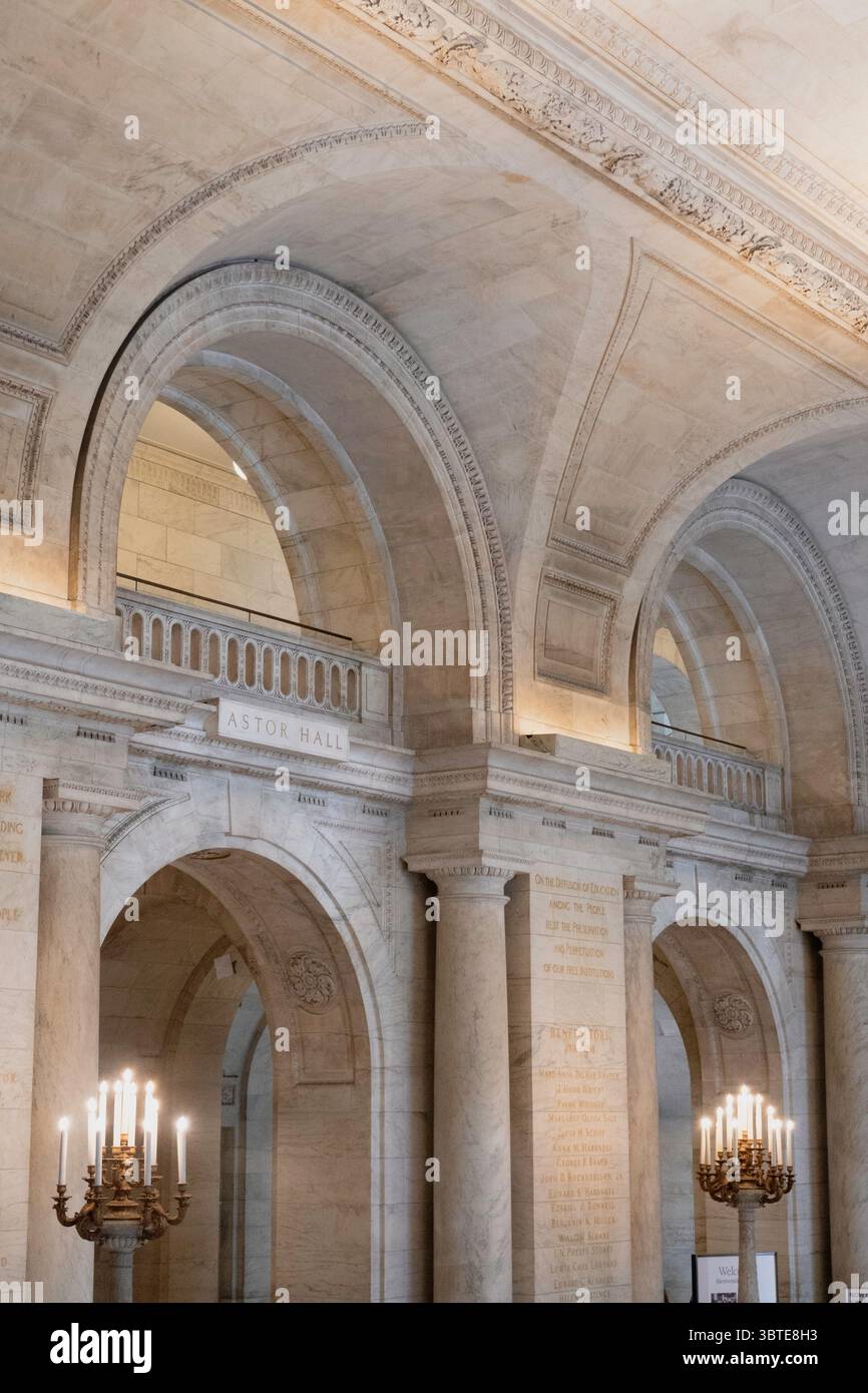 Astor Hall is the beautiful Beaux-Arts grand entryway to the New York ...