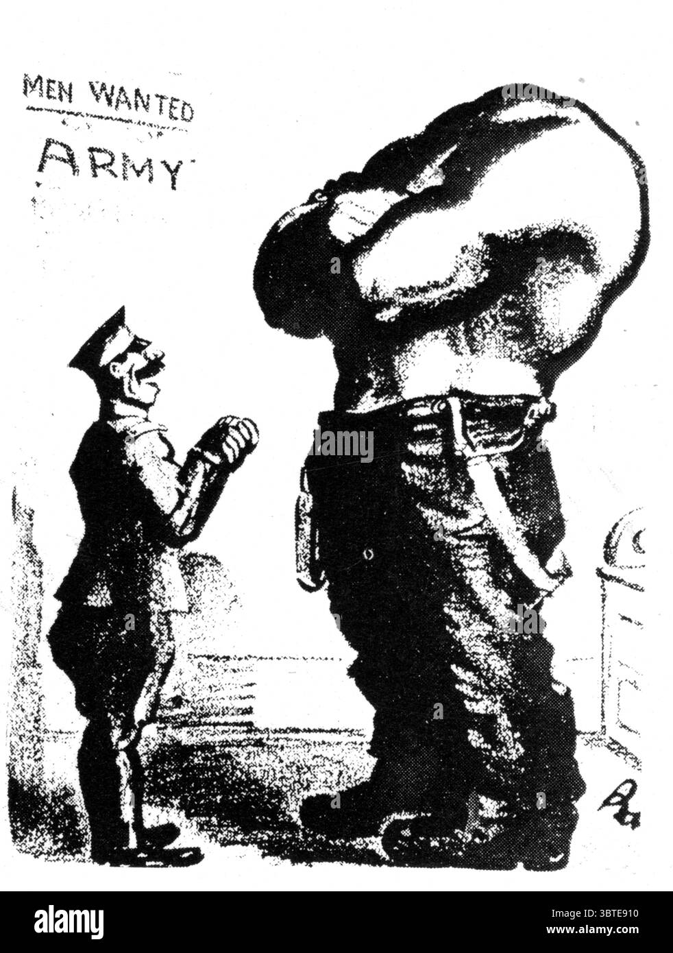 Cartoon by Robert Mince " At last , a perfect soldier " 1915 Stock ...