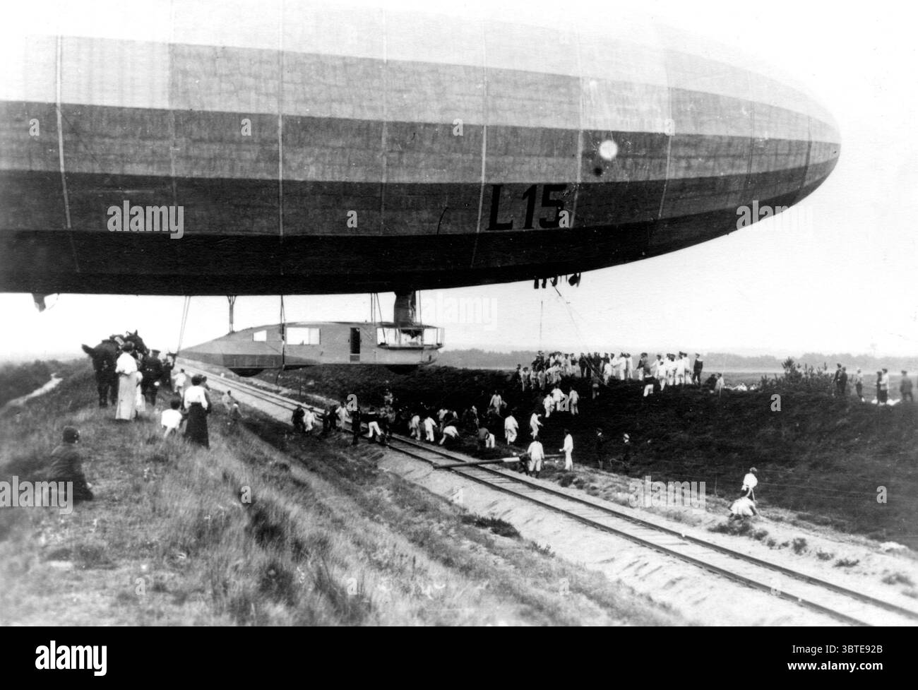World War One - Aviation 14 October 1915 The L 15 zeppelin during a ...