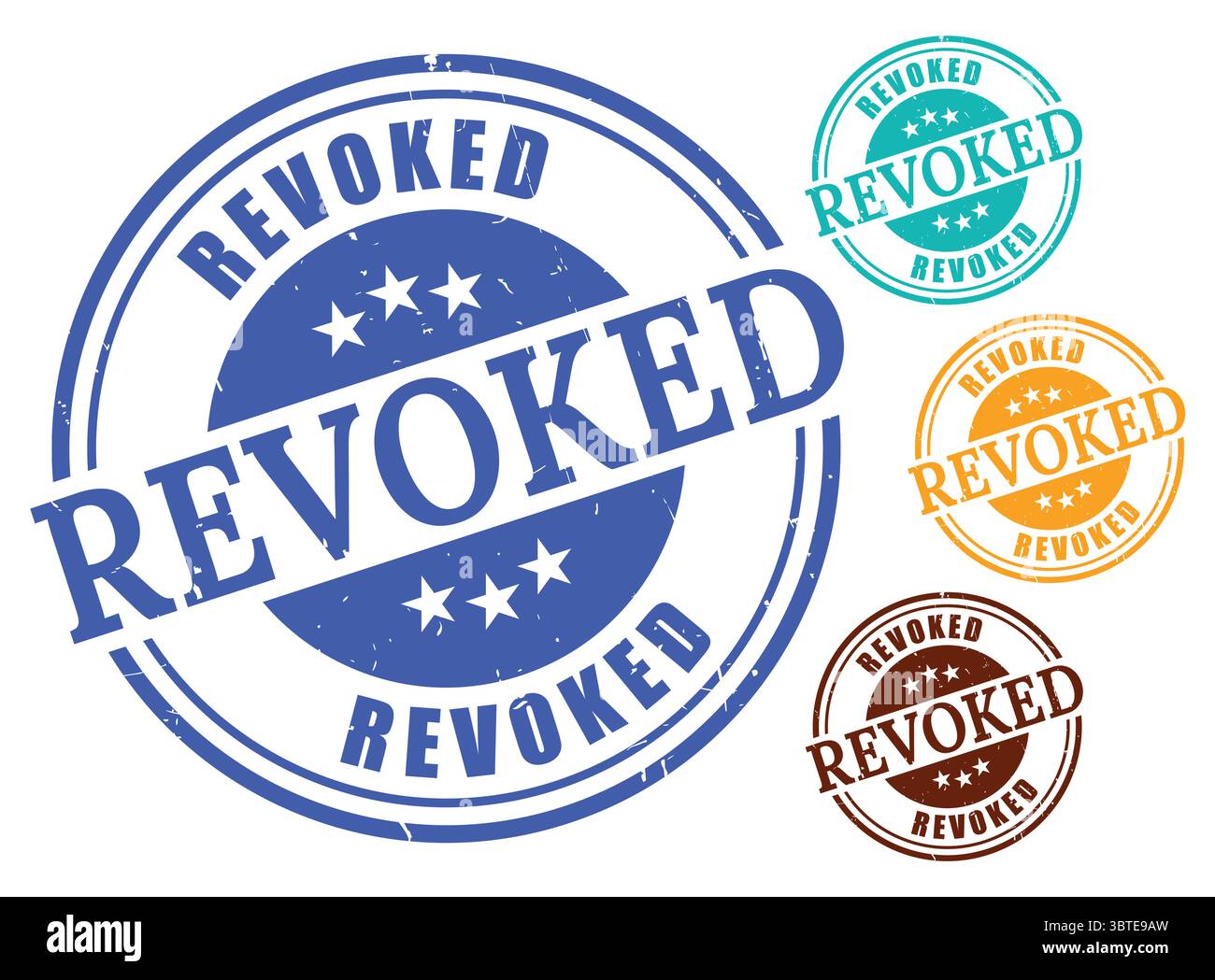 A Revoked Stamp Vector Set, Grunge Style Cancellation Label Pack Stock ...