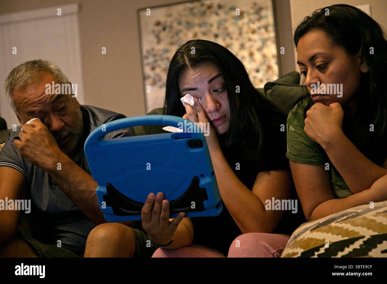 July 24, 2020, San Antonio, Texas, USA: ENRIQUE RANGEL, from left, with ...