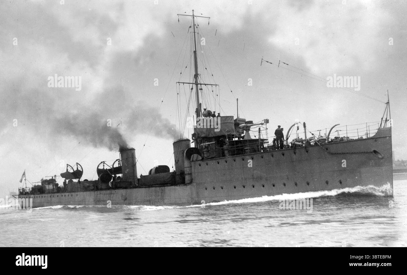 Torpedo Boat Destroyer " Nith " from Royal British Navy . 1914 Stock ...