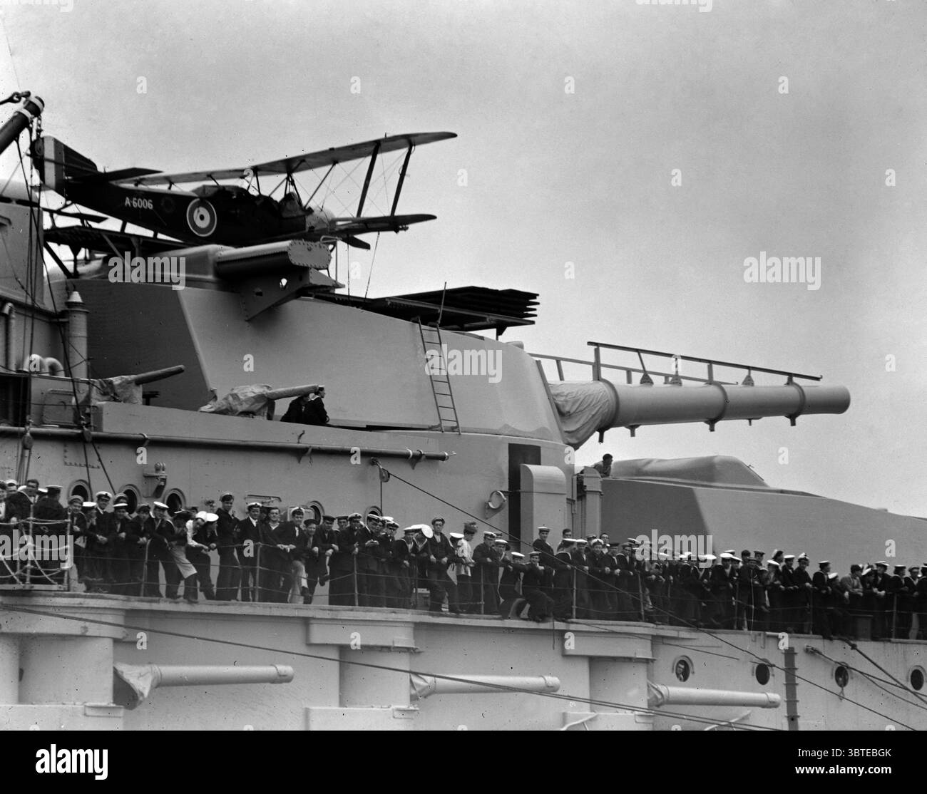 British Royal Navy . The Fleet at Southend , Essex , England . The crew ...