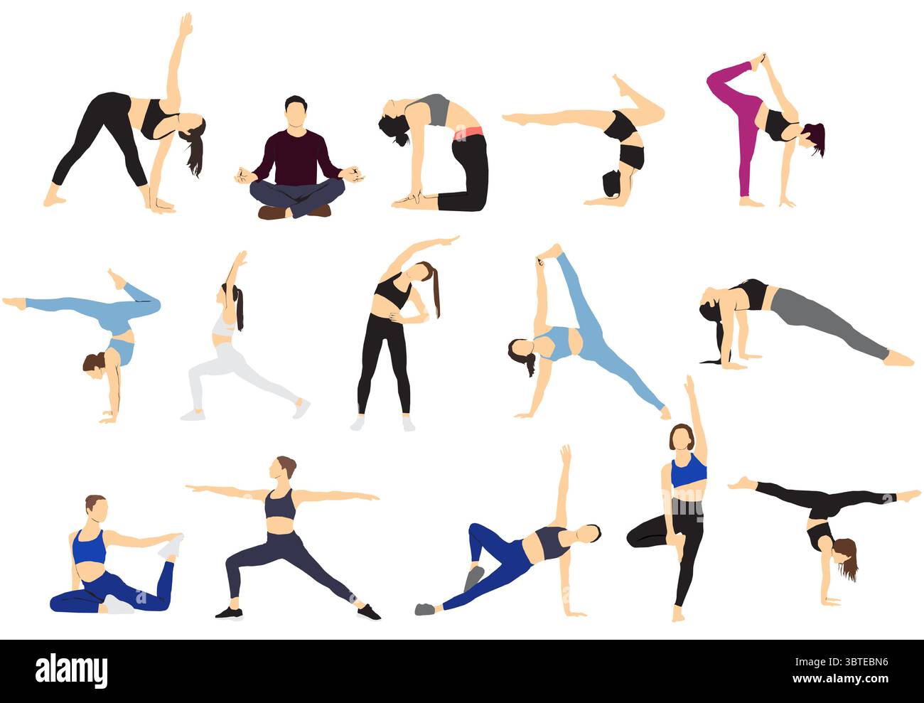 yoga people full isolated Stock Vector Image & Art - Alamy