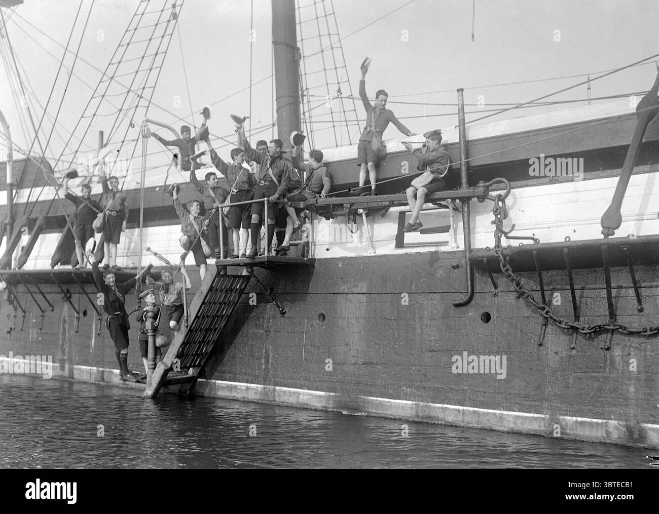 Sea Scouts on board the Training Ship HMS Mercury of the Royal Navy ...
