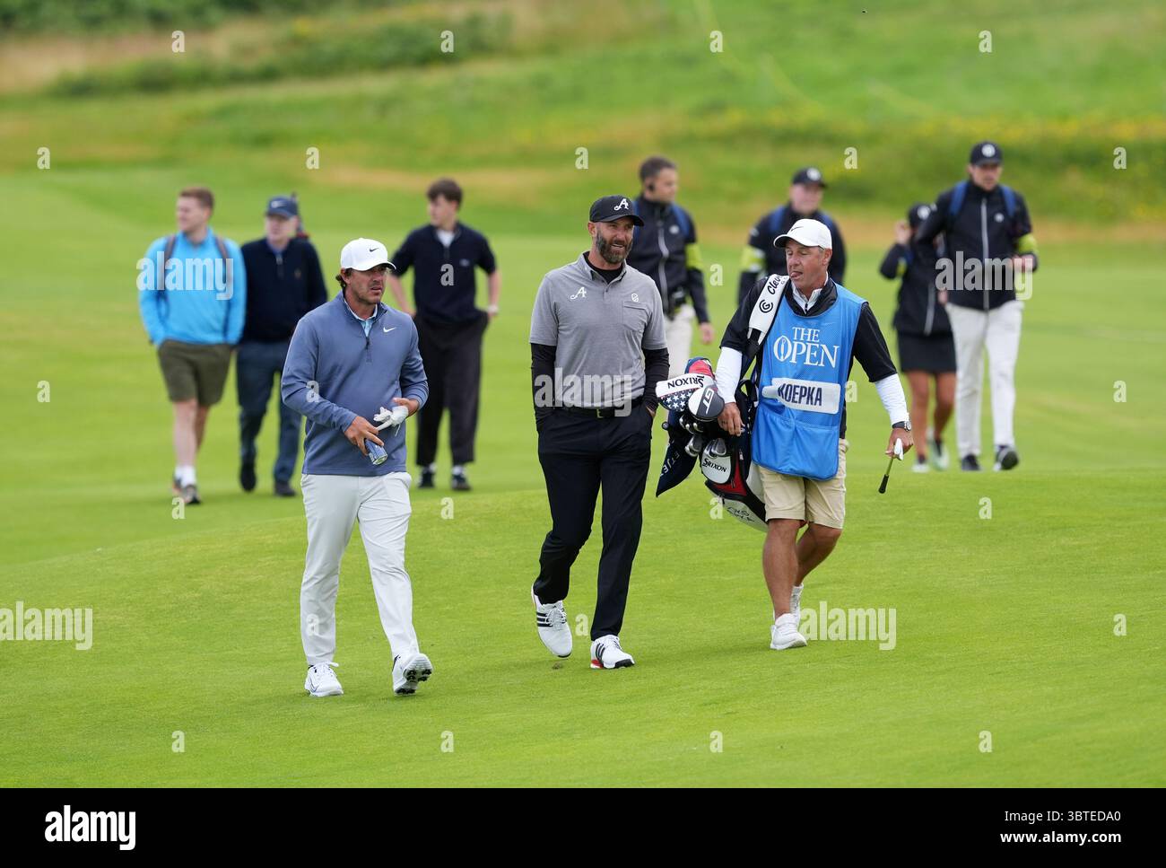 USA's Brooks Koepka and Dustin Johnson during the third preview day ...