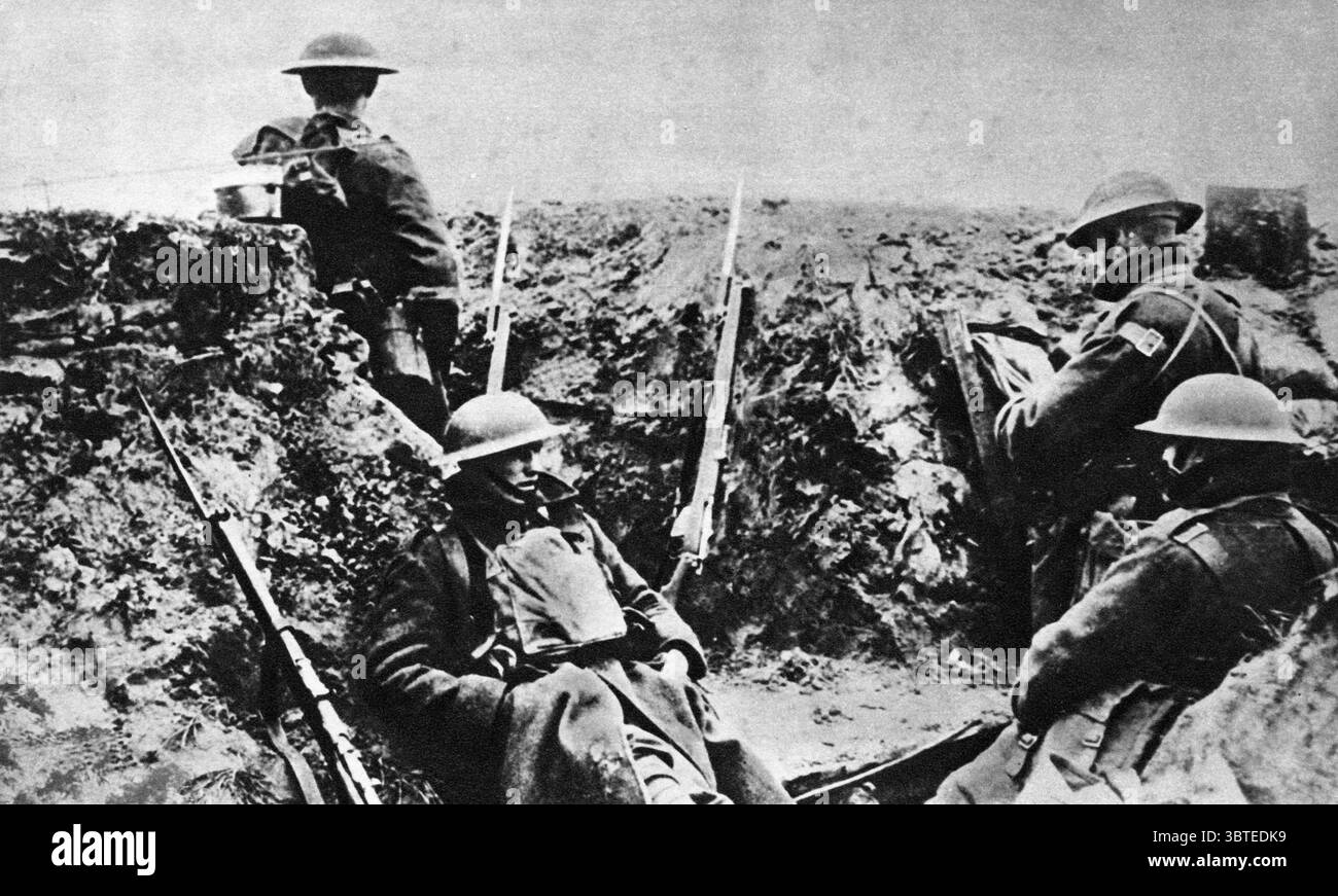 British advance post : life in the trenches , France Stock Photo - Alamy