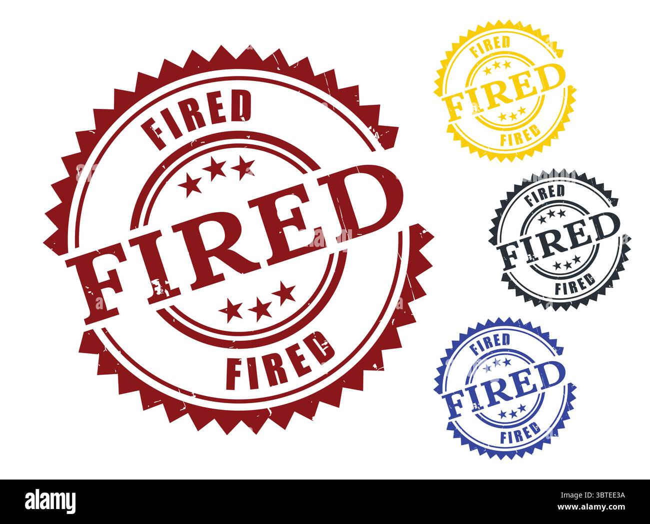 A Fired Label Stamp Pack, Grunge Rubber Job Separation Vector Set Stock ...