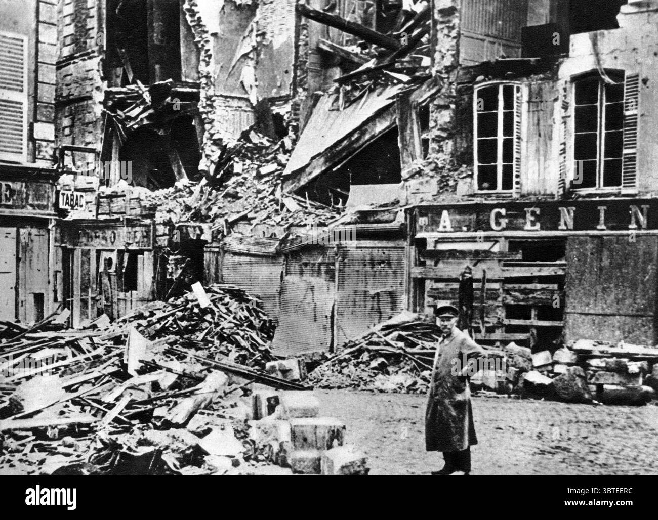 First World War A view of the shell torn city of Verdun , France ...