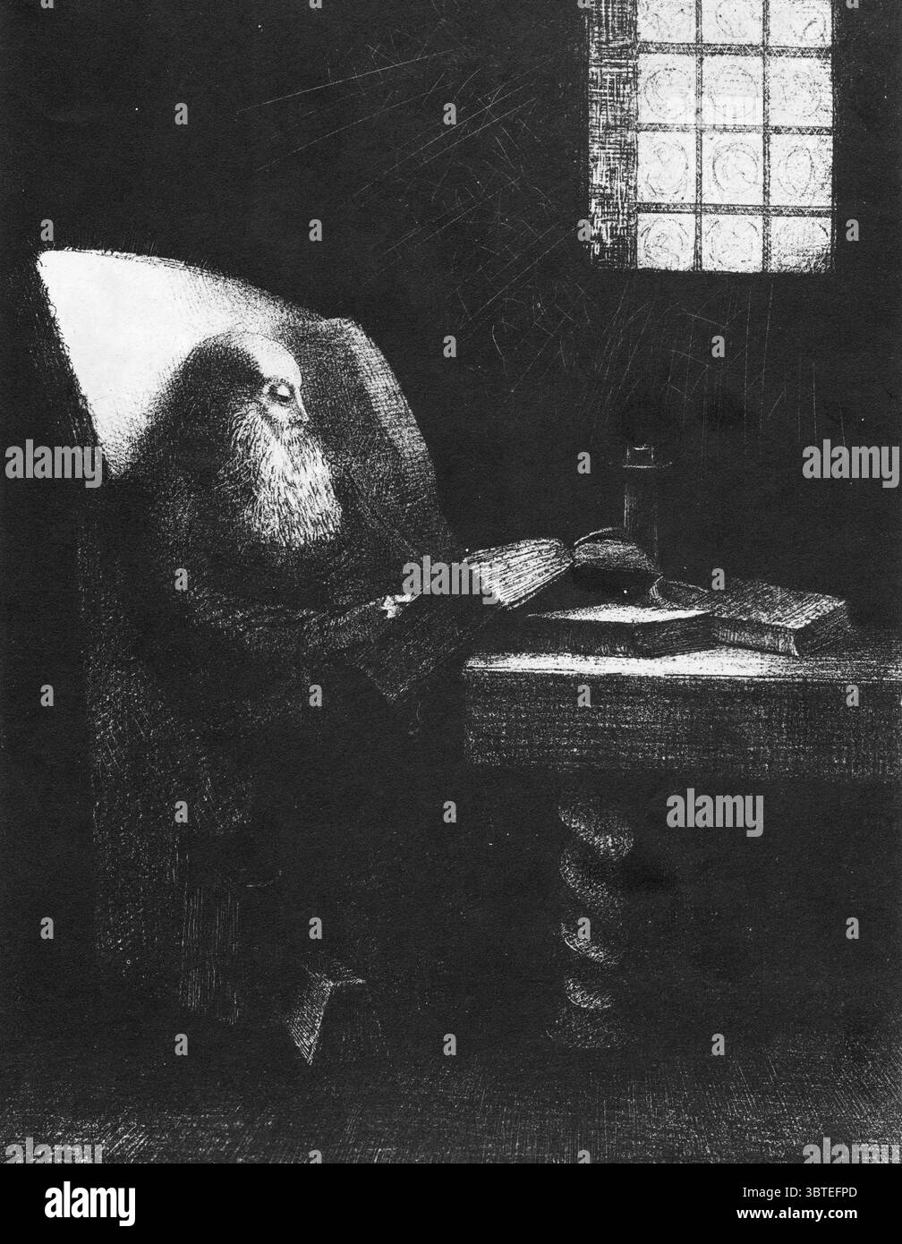 The Reader , 1892 Odilon Redon ( 1840 - 1916 ) A homage to Bresdin . A ...