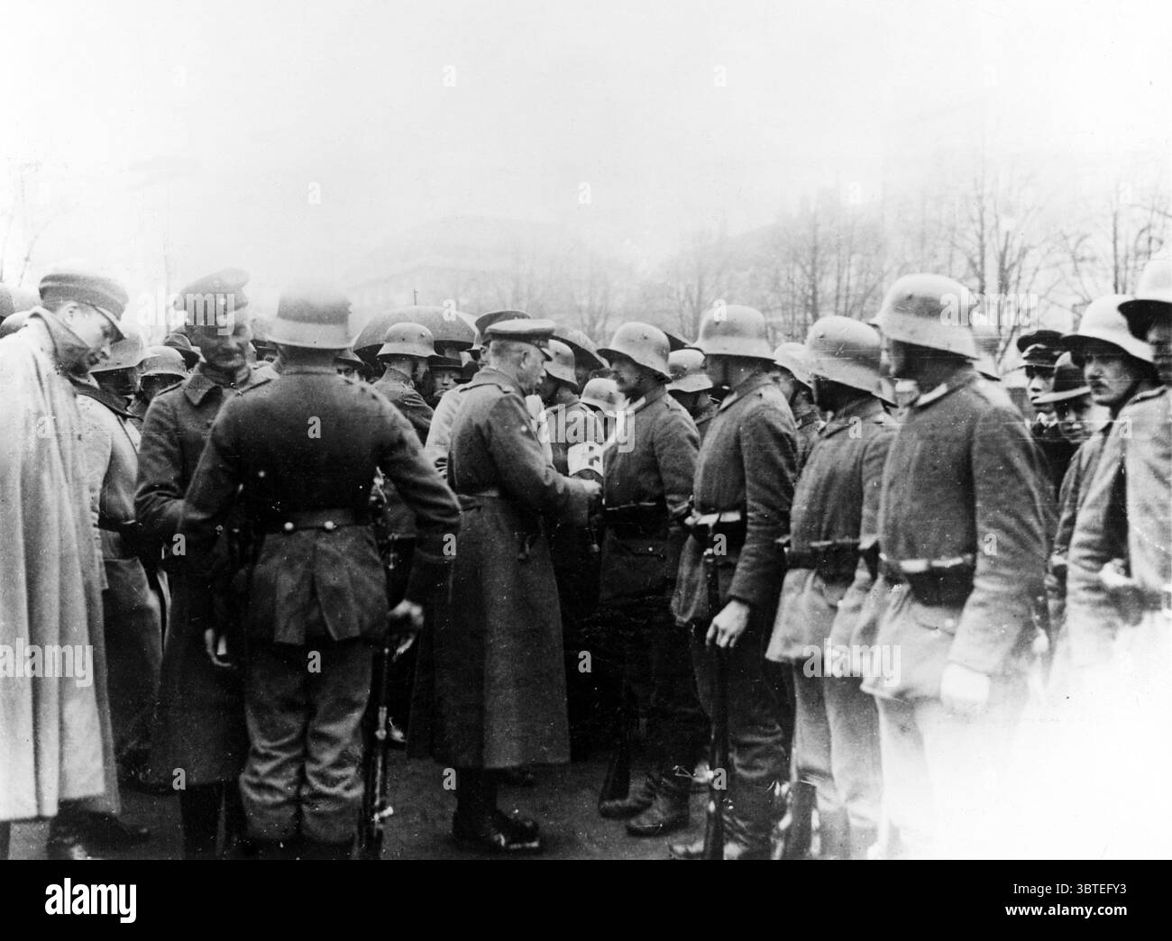 General Graf von der Golz distributing Iron Crosses awarded during the ...