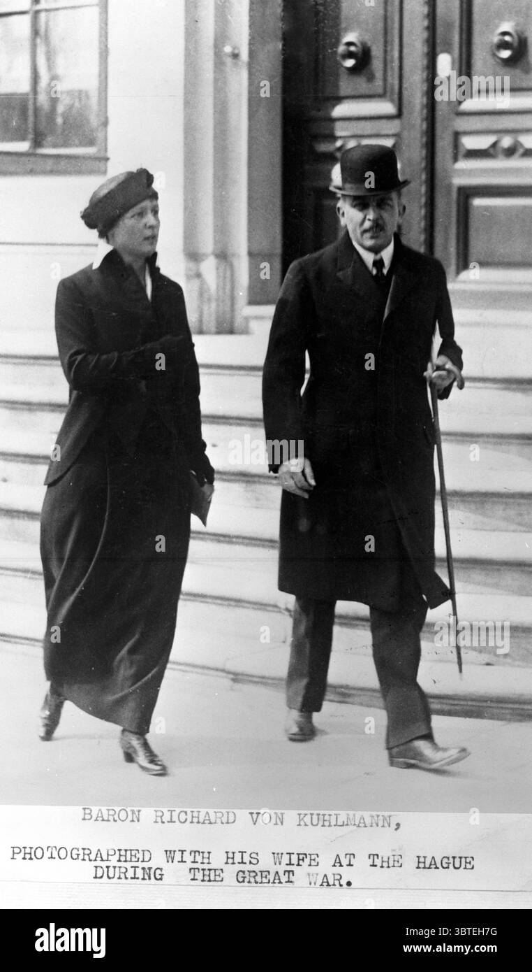 Baron Richard von Kuhlmmann, seen here with his wife at the Hauge ...