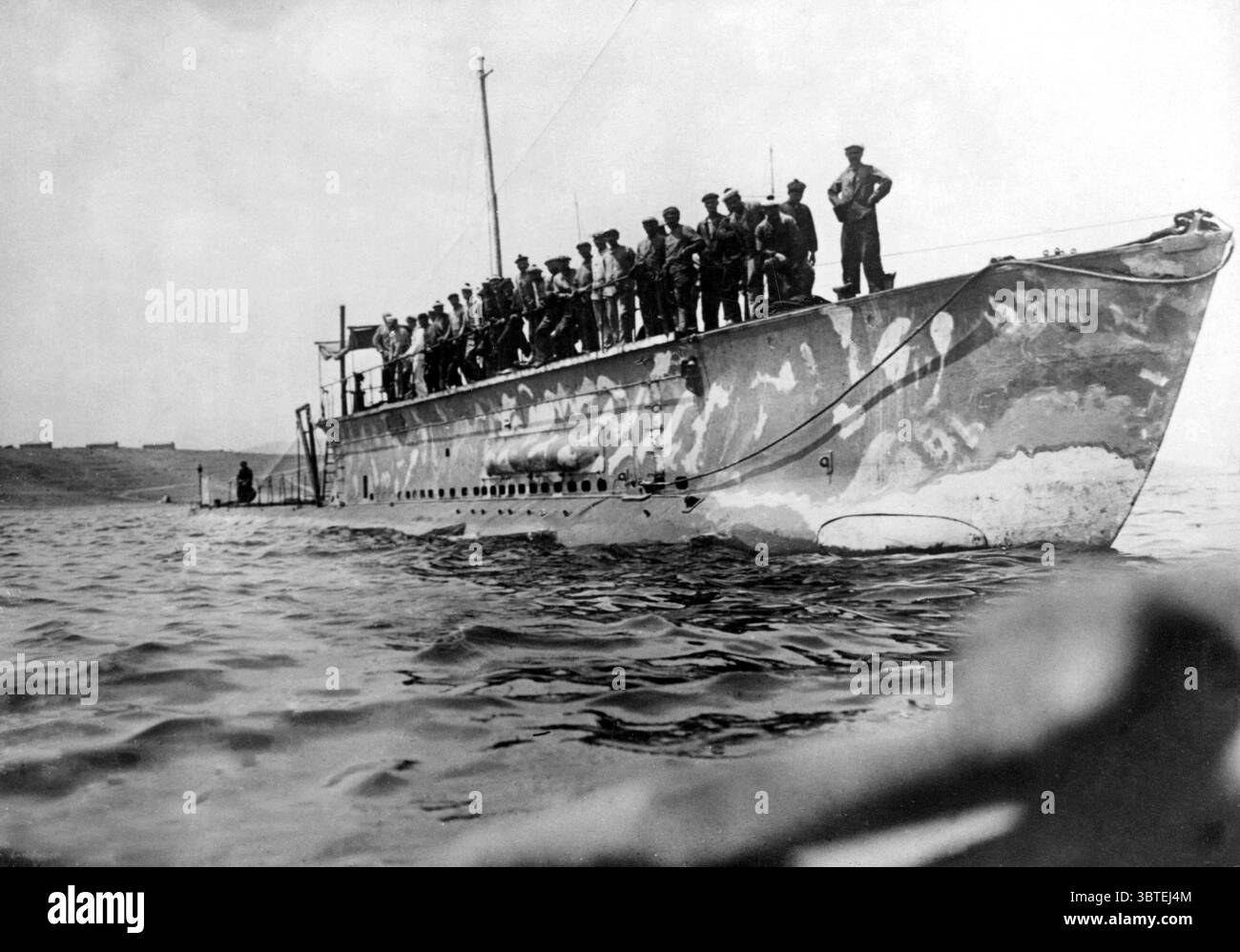 The latest French submarine arrives at the Dardanelles WWI Stock Photo ...