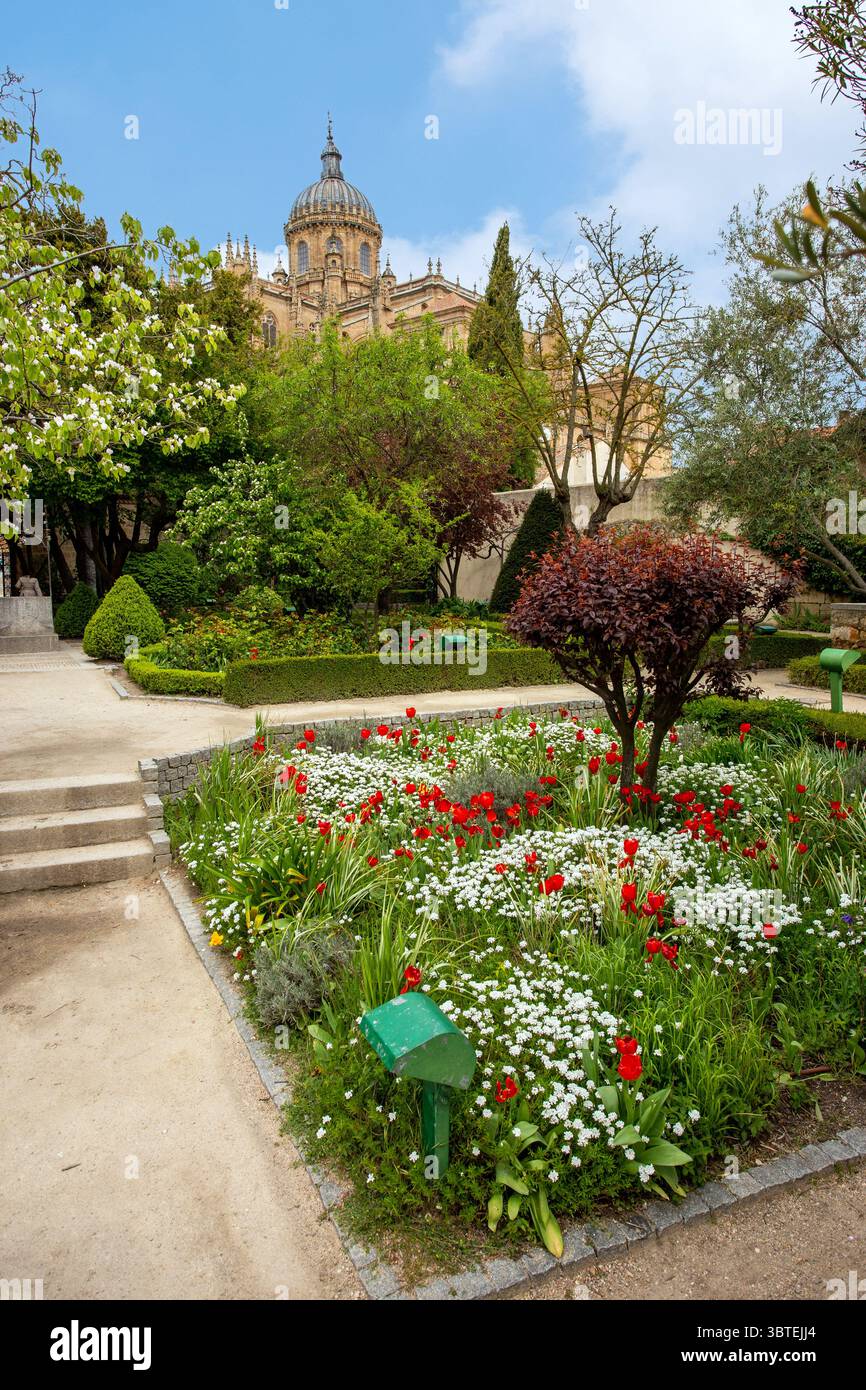 Public Gardens in the Spanish city of Salamanca Spain called the Huerto ...