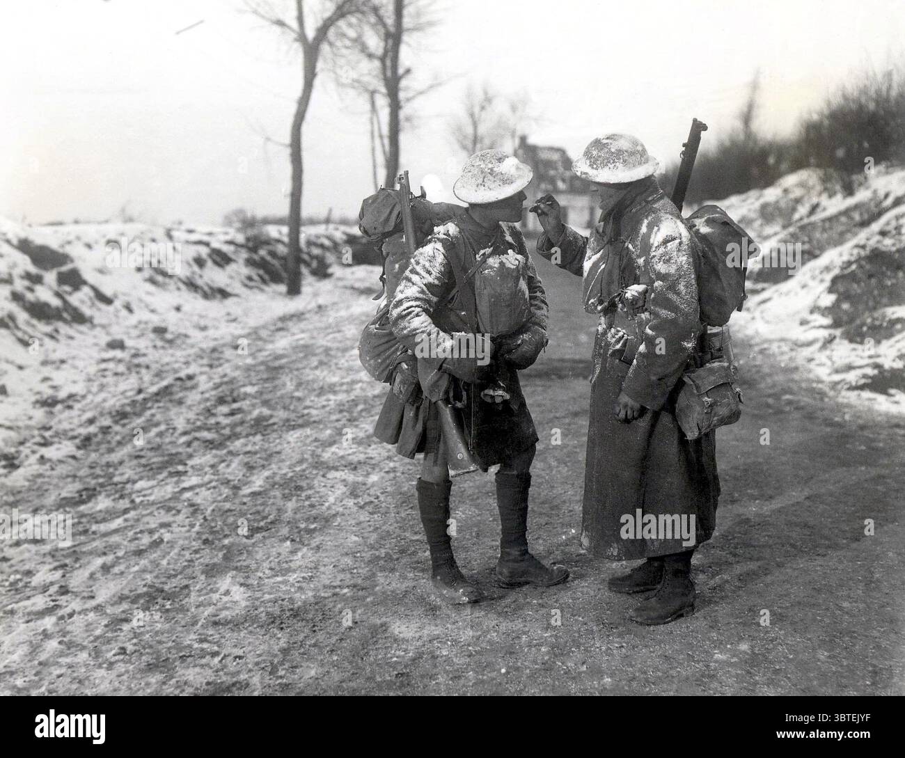 South African soldiers on the Beaumont Hamel Road - December 1916 Stock ...