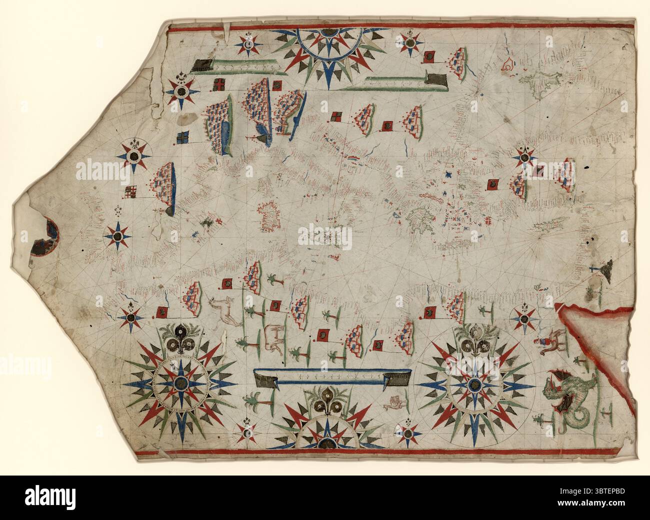 Portolan chart of the Mediterranean and Black Seas with the west coast ...