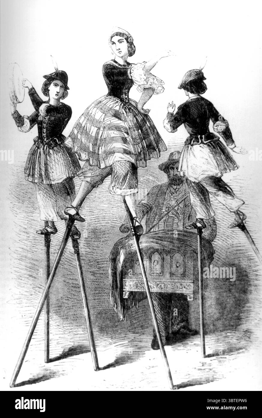 Victorian Britain : Street Performers on Stilts Stock Photo - Alamy