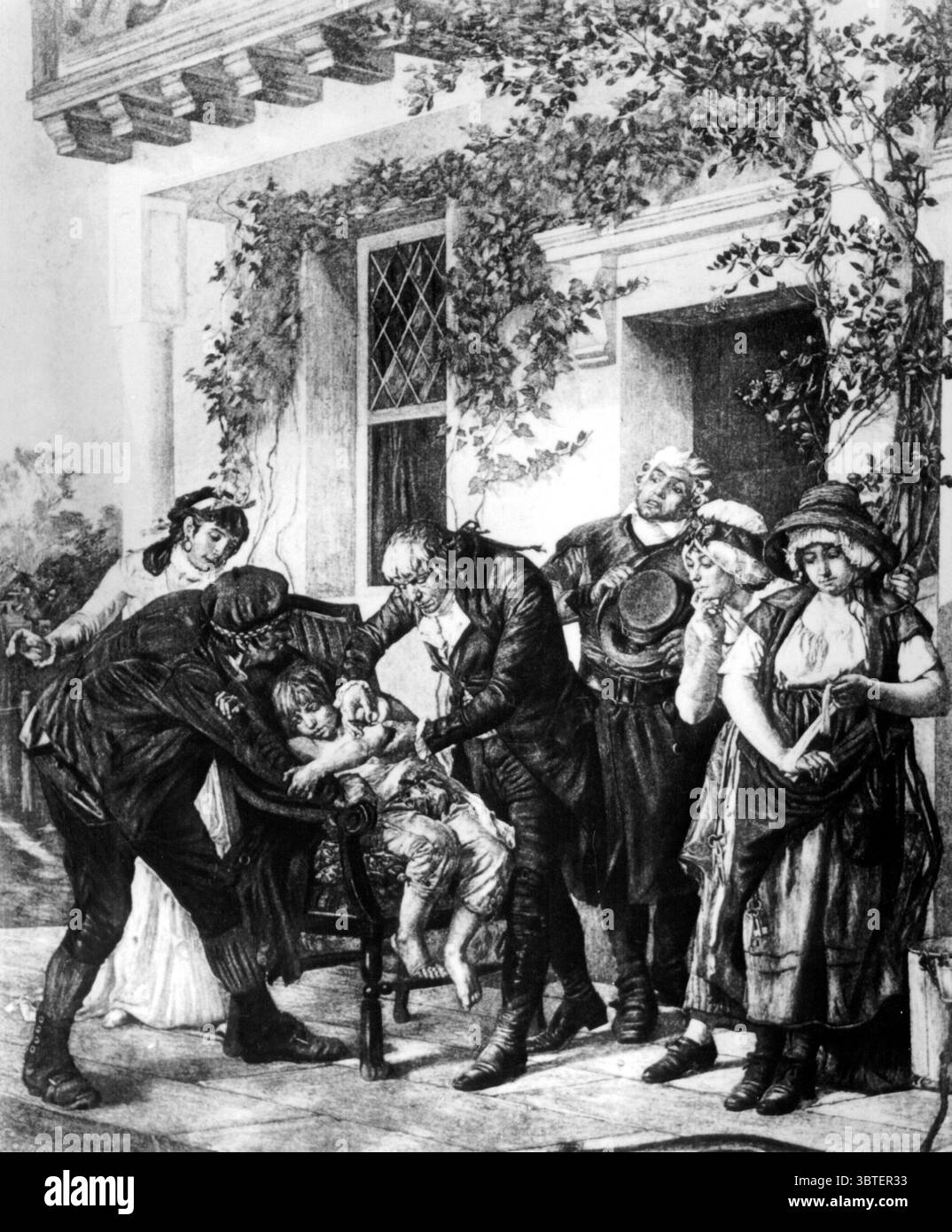 Dr Edward Jenner (1749-1823) giving the first vaccination Stock Photo ...