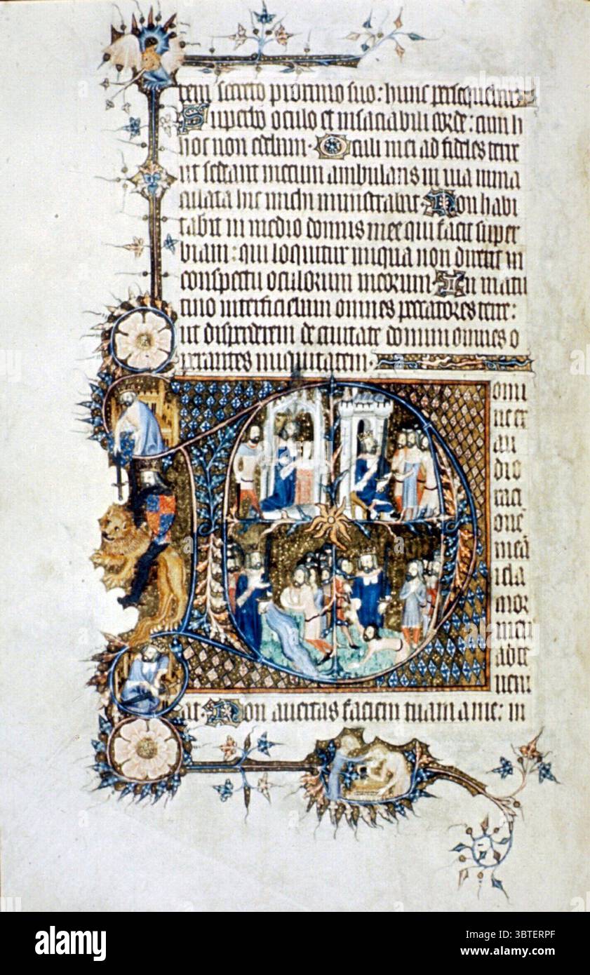 Bohun Psalter. Beginning of Psalm 101 Stock Photo - Alamy