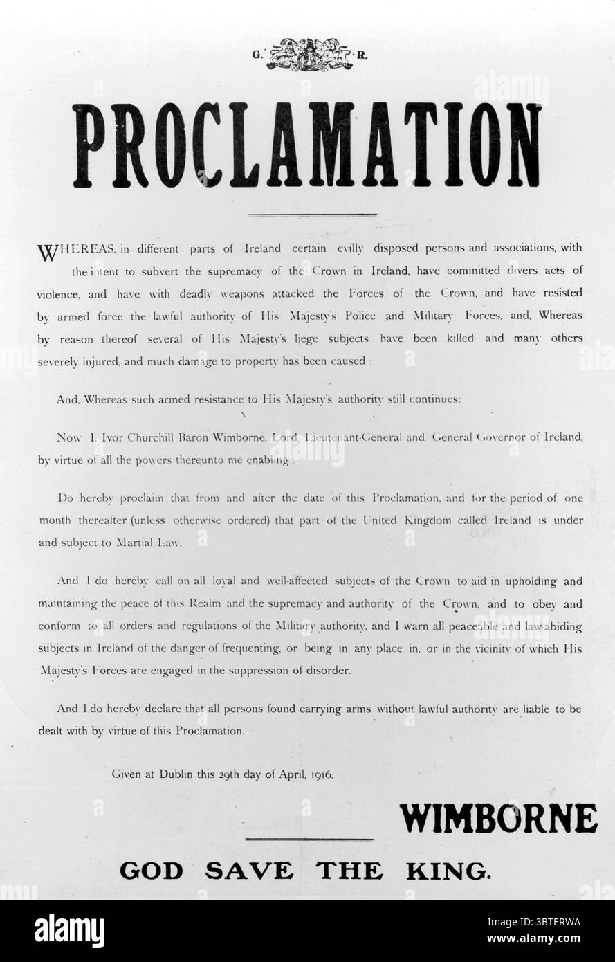 1916 proclamation Black and White Stock Photos & Images - Alamy