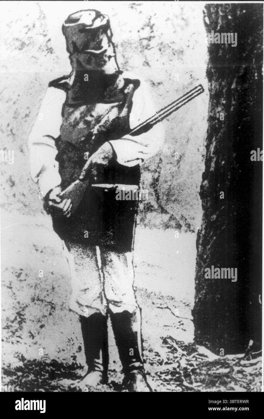 Ned Kelly in armoured suit beaten out of ploughsheers Stock Photo - Alamy