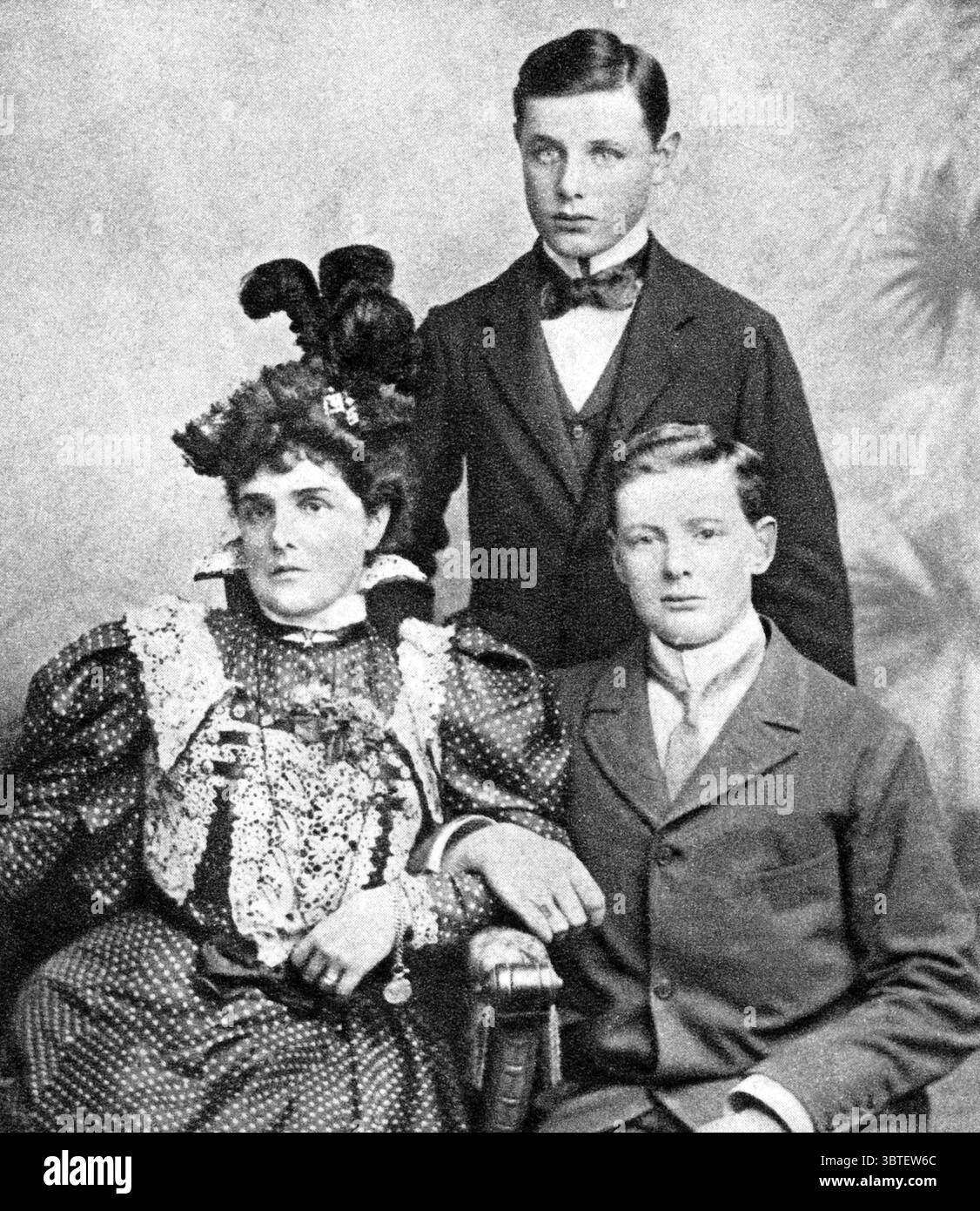 Winston Churchill at around age 22 with his mother, Lady Randolph, and ...