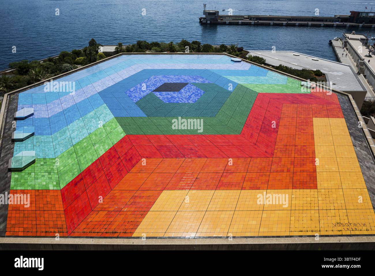 Roof of the auditorium, mosaic, artist Victor VASARELY, Monte Carlo ...