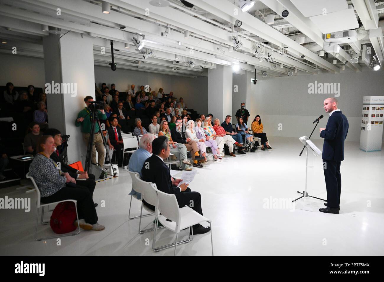 EDITORIAL USE ONLY Sam Thorne, representing the National Youth Theatre ...