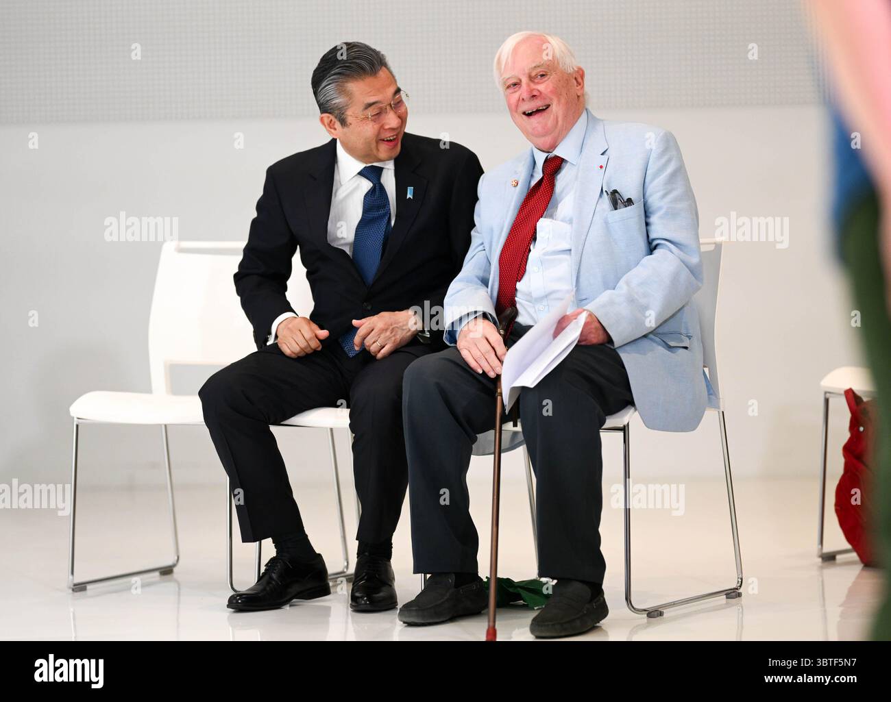 EDITORIAL USE ONLY Ambassador Hiroshi Suzuki and Lord Chris Patten of ...