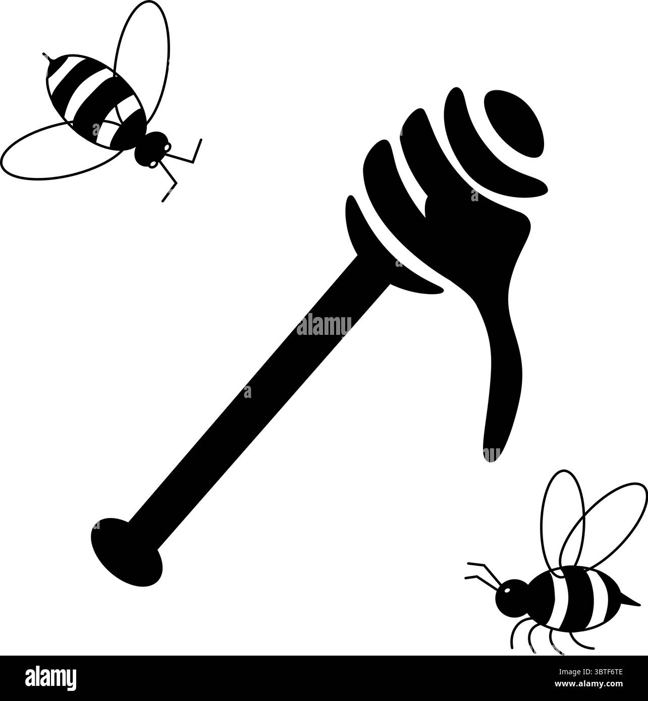 Honey dipper icon design. honey spoon vector. isolated on white ...