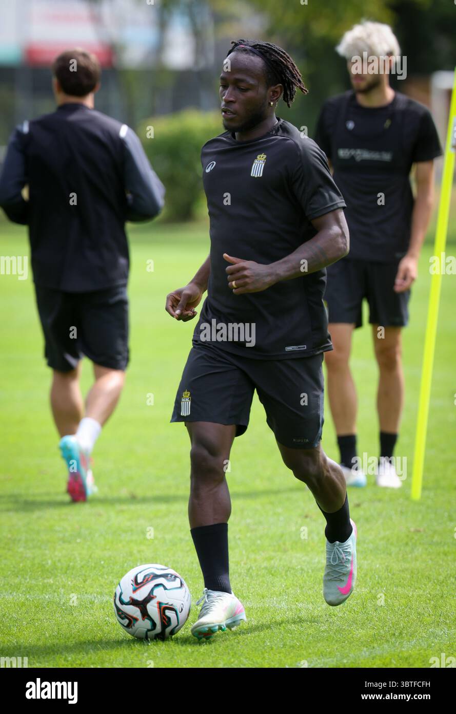 Charleroi's Parfait Guiagon pictured in action during a training ...