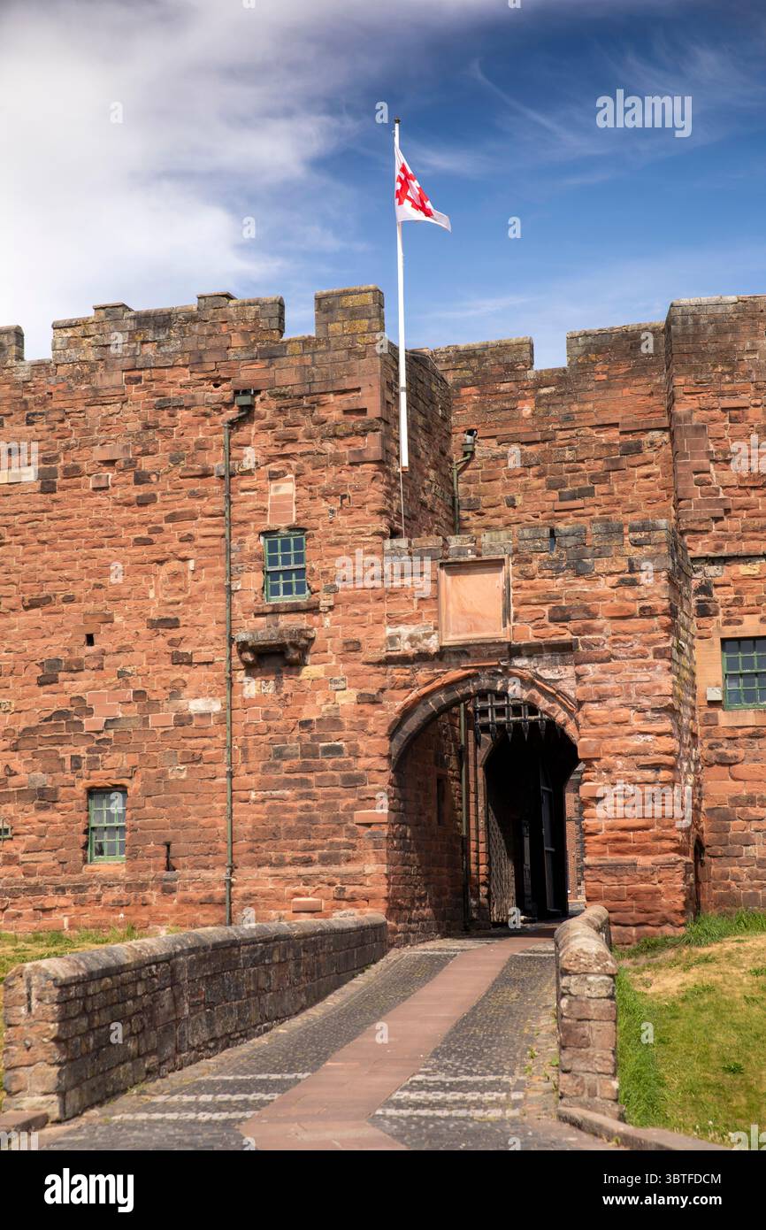 UK, England, Cumbria, Carlisle, castle entrance with English Heritage ...