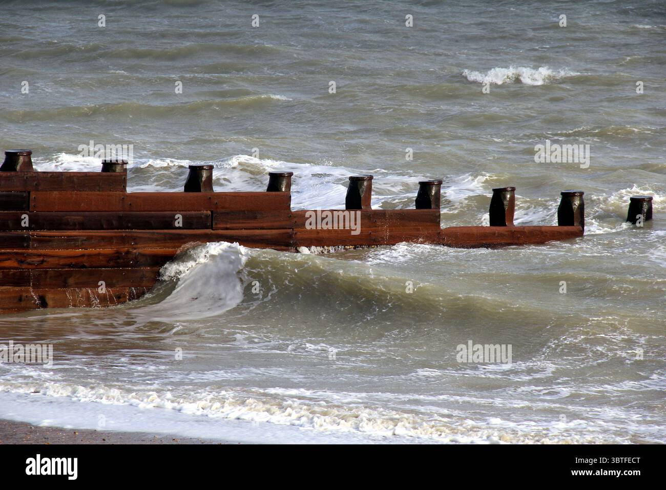 Sea Defence Groyne on Eastbourne Beach near the Sovereign Centre at the ...