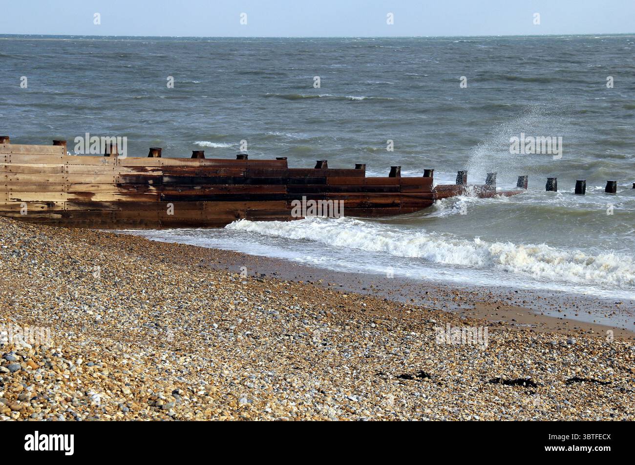 Sea Defence Groyne on Eastbourne Beach near the Sovereign Centre at the ...
