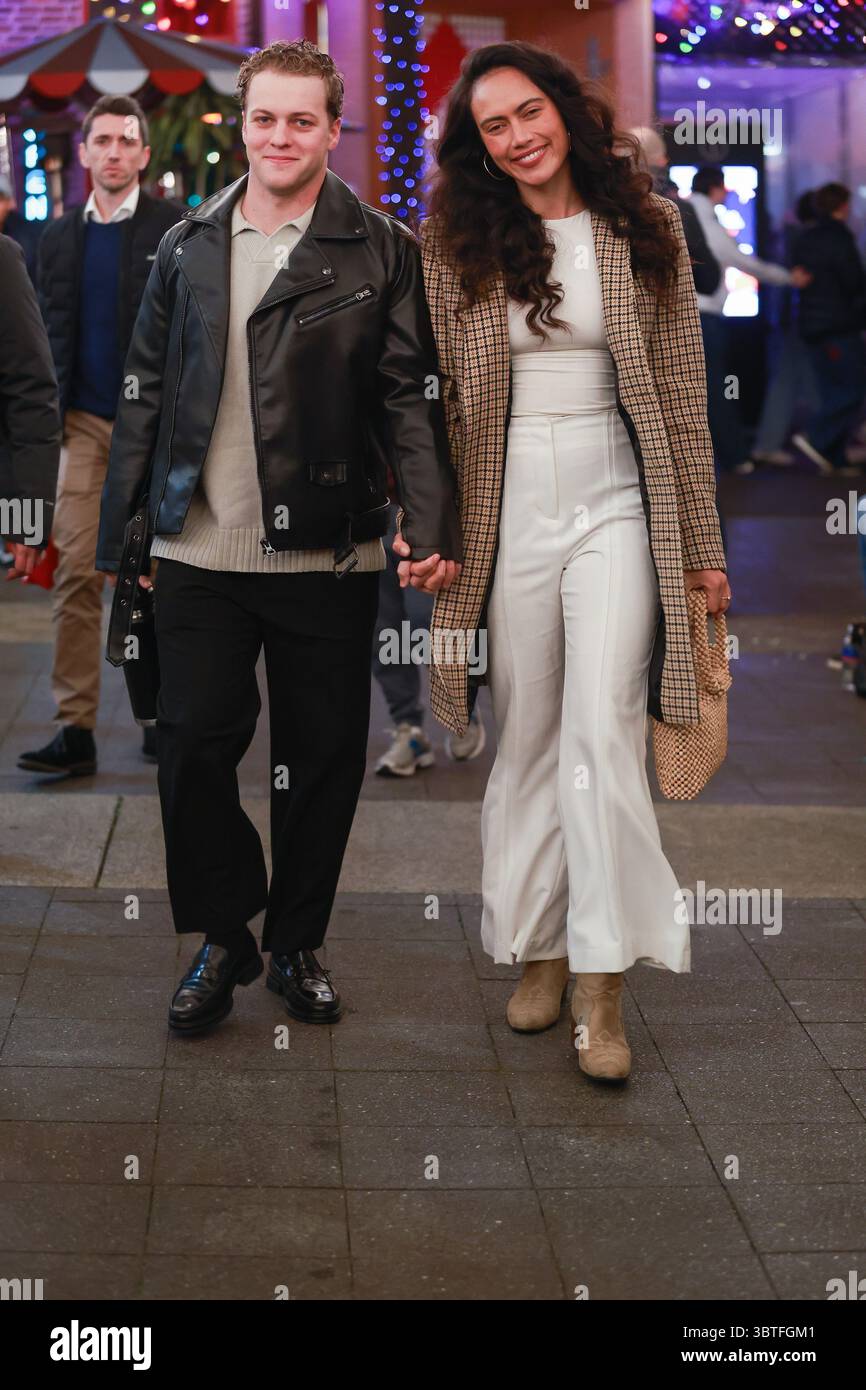 Lachlan Dearing, Angelina Thomson attend the Sydney premiere of ...