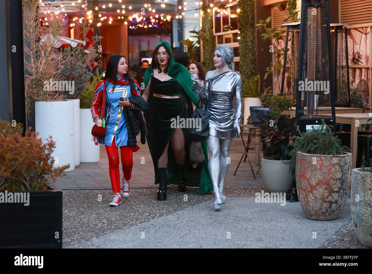 Cosplayers and fans attends the Sydney premiere of Fantastic Four, First Steps with cast members ...